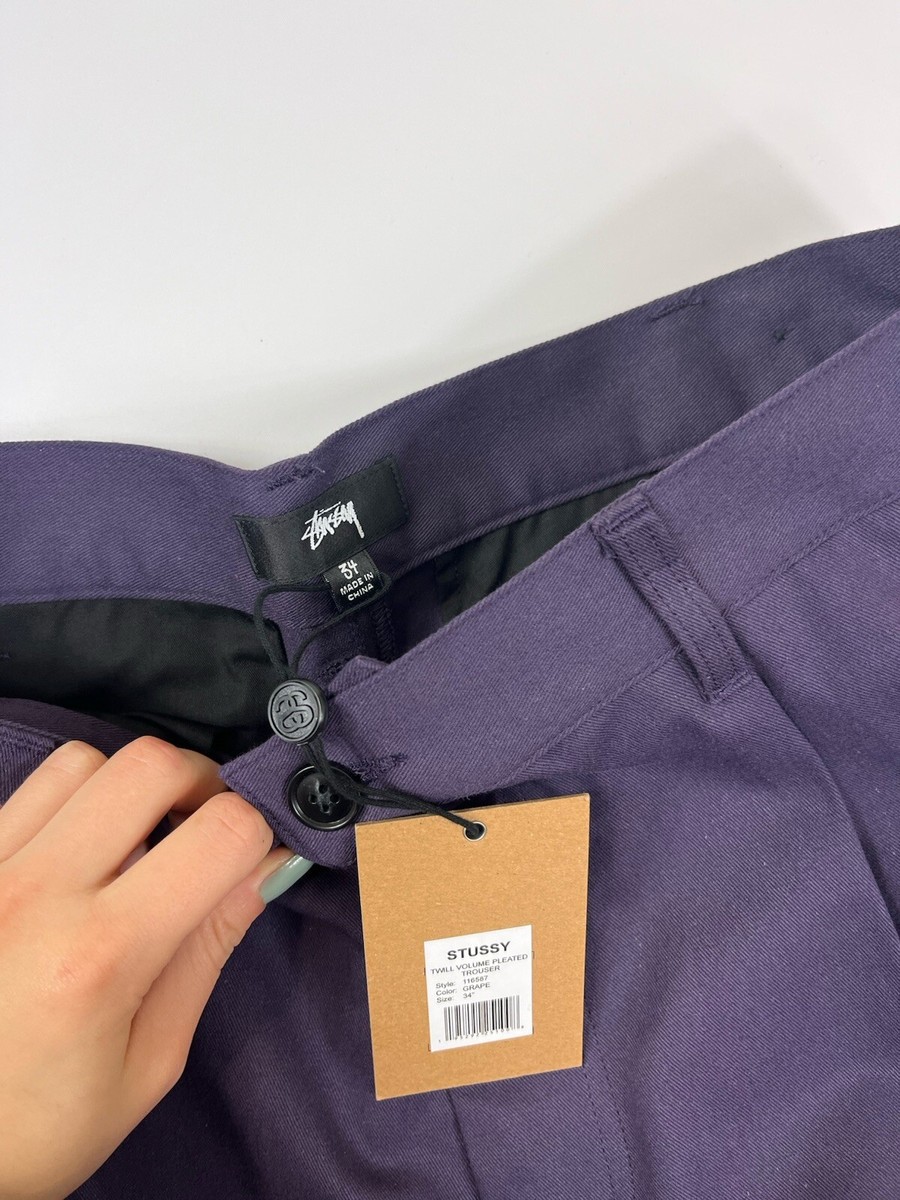 Stüssy Twill Volume Pleated Trouser Grape W34” L31” | eBay Stüssy Twill Volume Pleated Trouser Grape W34” L31” | eBay