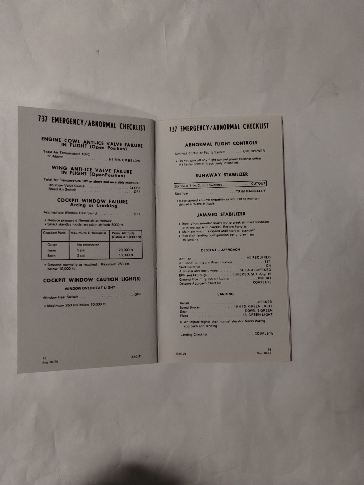 Boeing 737 Pilot Handbook-Copy & Emergency/Abnormal Checklist Air ...