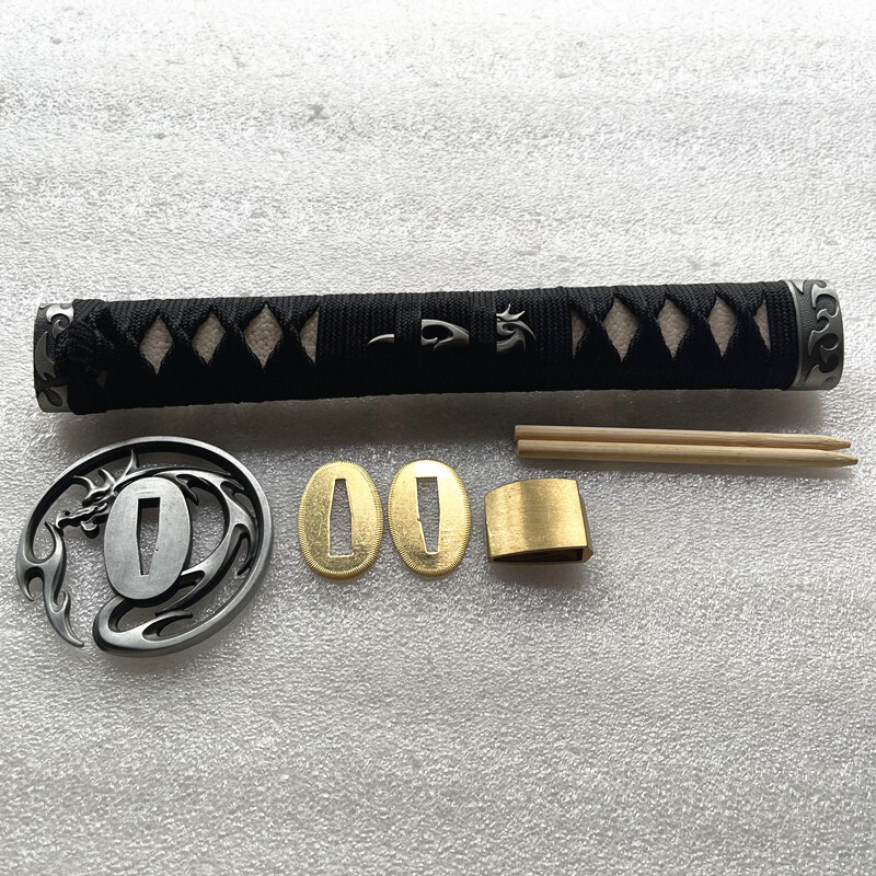 Tsuka Alloy Tsuba Menuki Fuchi Kashira Habaki For Japaness Samurai ...