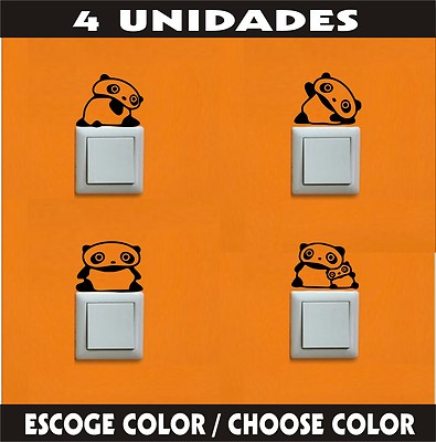 4 X STICKERS - Osos Panda - Light switch -VINILO-WALL DECAL-VINYL - No ...