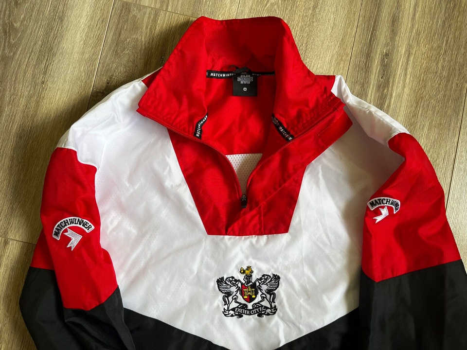 Exeter City Football Jacket MatchWinner Retro Soccer England size M | eBay