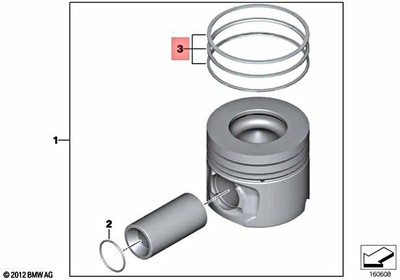 Genuine BMW E70N E71 E90N 91N E92 F10 Repair Kit 1x Piston Rings OEM ...