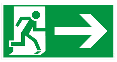 Fluchtweg Notausgang Schild Aufkleber nachleuchtend Pfeil rechts ...