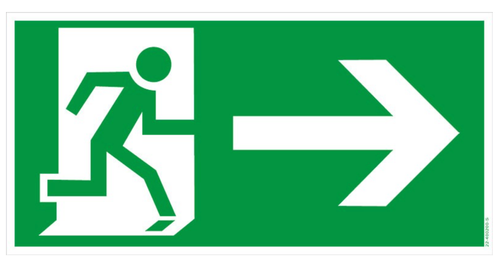 Fluchtweg Notausgang Schild Aufkleber nachleuchtend Pfeil rechts ...