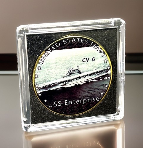 US Navy CHALLENGE COIN- WW2 -USS ENTERPRISE CV-6 Aircraft Carrier w ...
