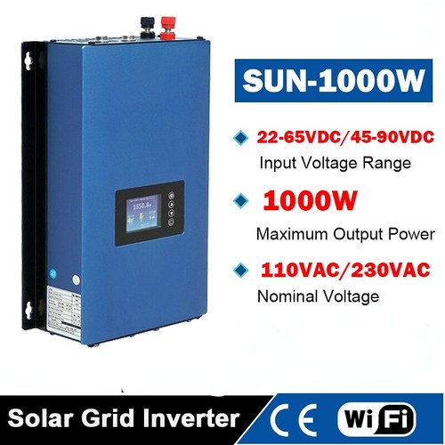 1KW MPPT Solar Grid Tie Inverter W/Limiter Sensor DC22-65V/45-90V To AC ...