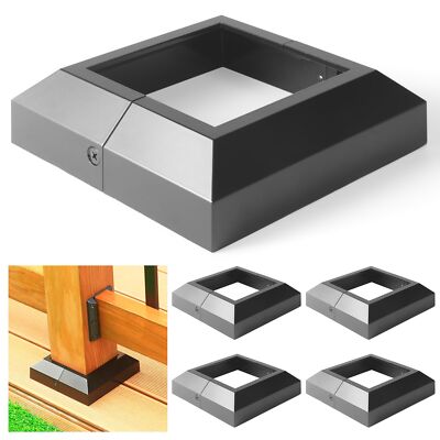 4 pcs 4x4 (Actual: 4"x4") Aluminum Deck Post Base Cover, for Deck ...