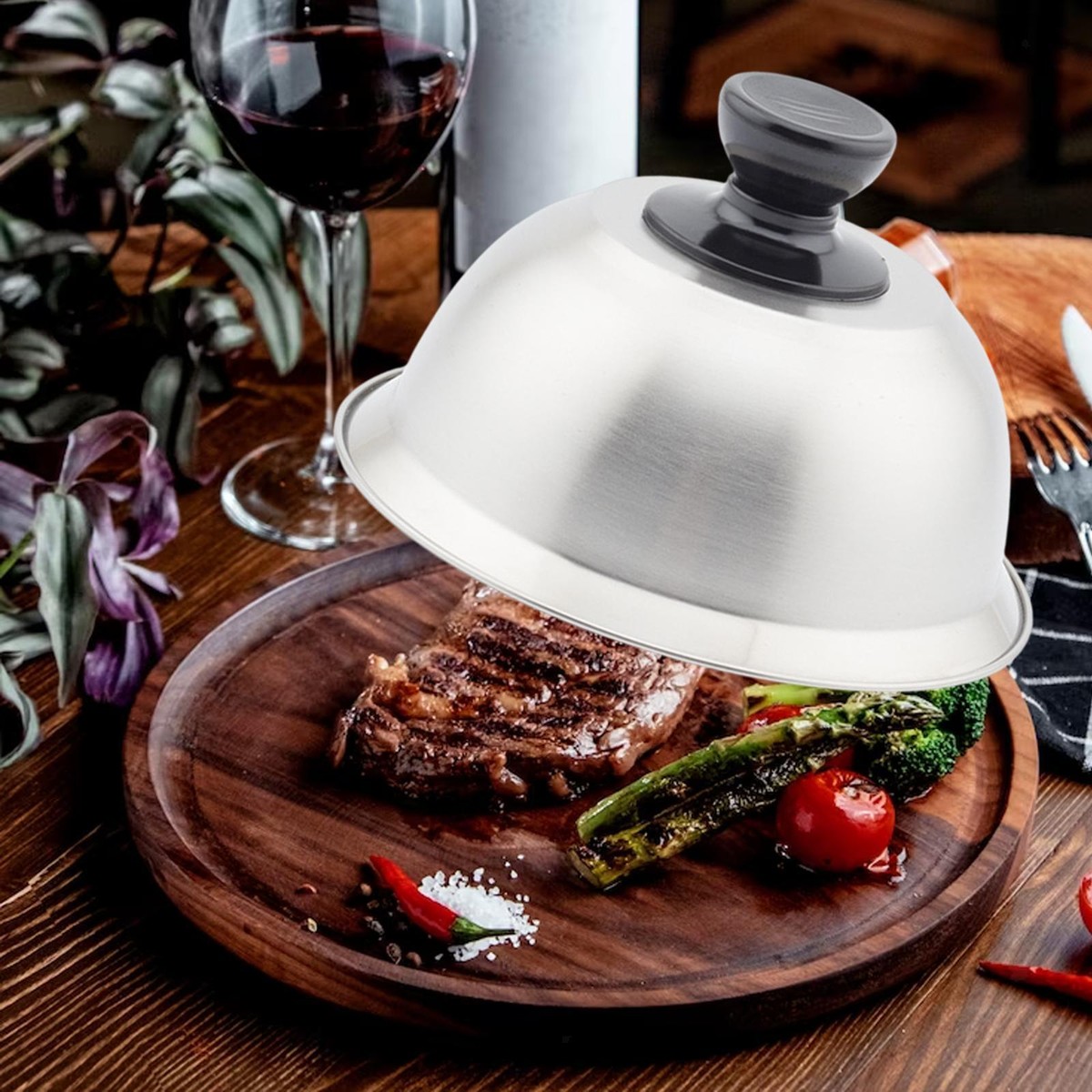 Grill Dome Cover Lifespace Stainless Steel Cheese Melting Dome