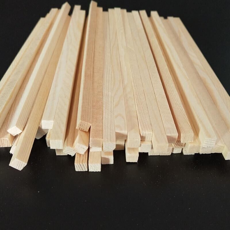 Wooden Sticks Dowel Rod Square Balsa Wood Stick Block for Model Making ...
