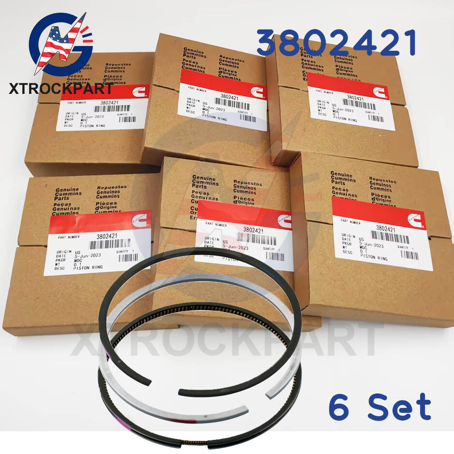 Cummins Set of 6 Standard Piston Rings for 1989-98 Dodge 6B 6BT 5.9 12V ...