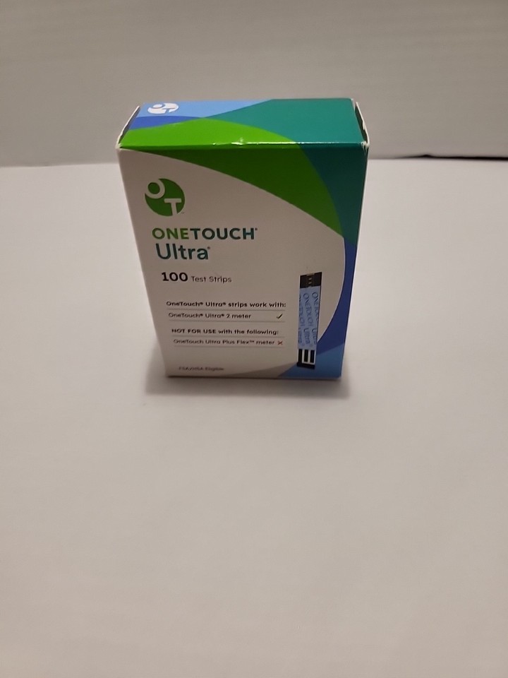 One Touch Ultra Blood Glucose Test Strips 100 Count New Expiration 02 ...