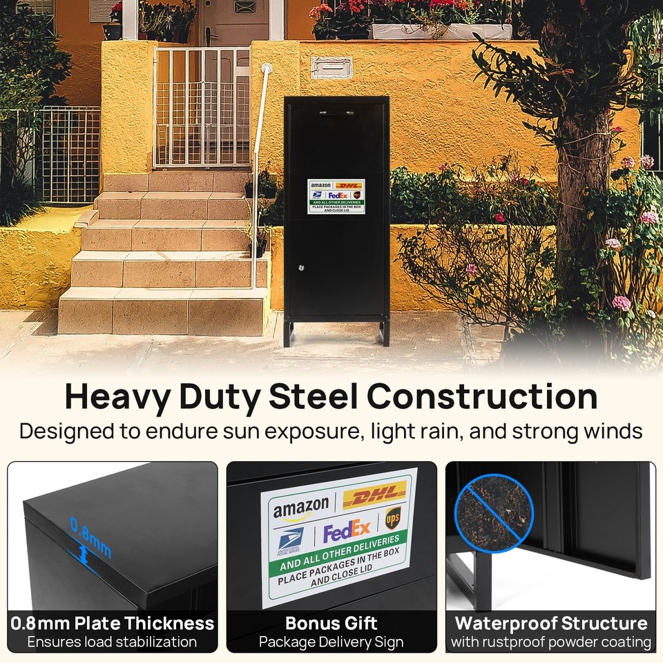 Outdoor Package Delivery Box for Outside Large Lockable Parcel Storage ...