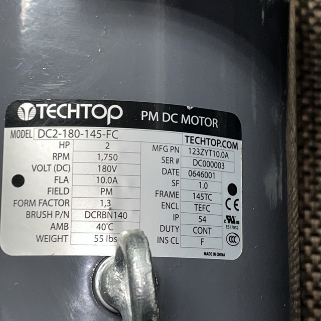 TECHTOP DC2-180-145-FC 2 HP 180 VDC 1800 RPM 145TC C-FACE DC MOTOR for ...