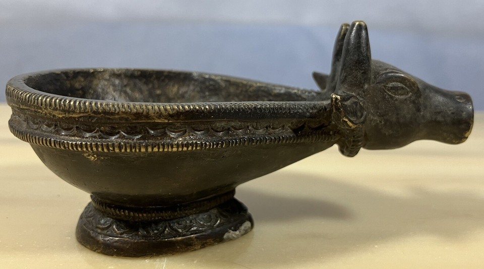 Hindu Bronze Sacred Cow Object India | eBay