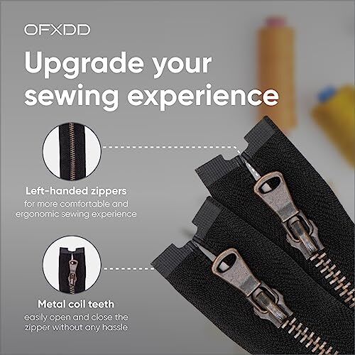 Zipper for Sewing 27.56 Inch Left Handed with Metal Coil Teeth - Nylon ...