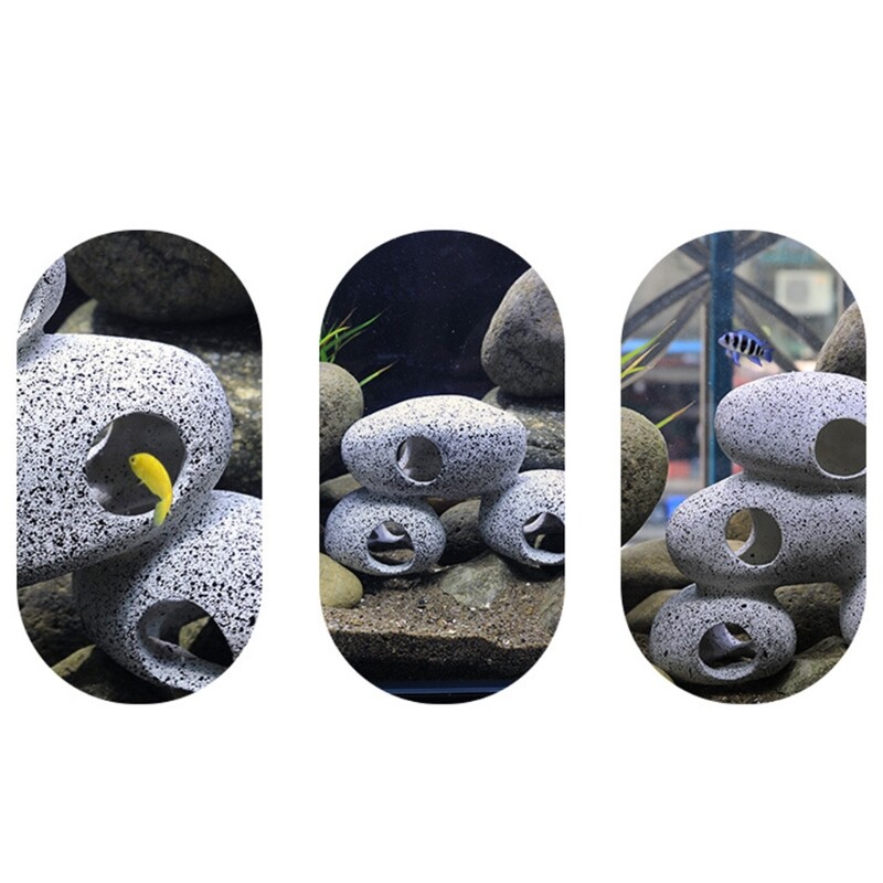 Cichlid Breeding Stone Hiding Aquarium Rock Cave Fish for Pond Hideaway ...