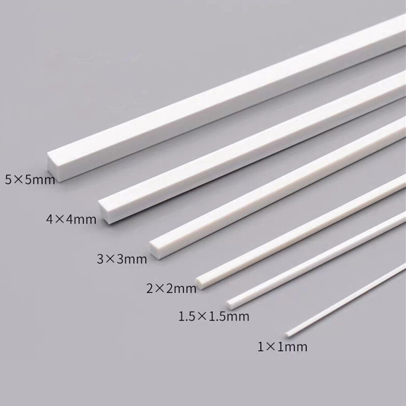 White ABS Styrene Plastic Strip Tube Bar Rods Square Rod 1/1.5/2/3/4/5 ...