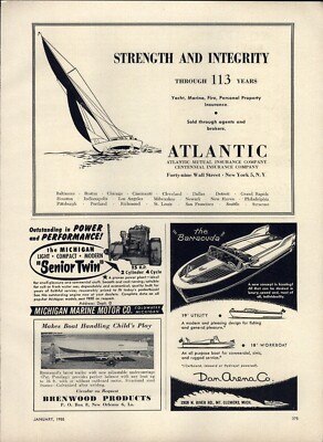 1955 PAPER AD Dan Arena Barracuda Utility Boat ARTICLE St Cloud Regal ...