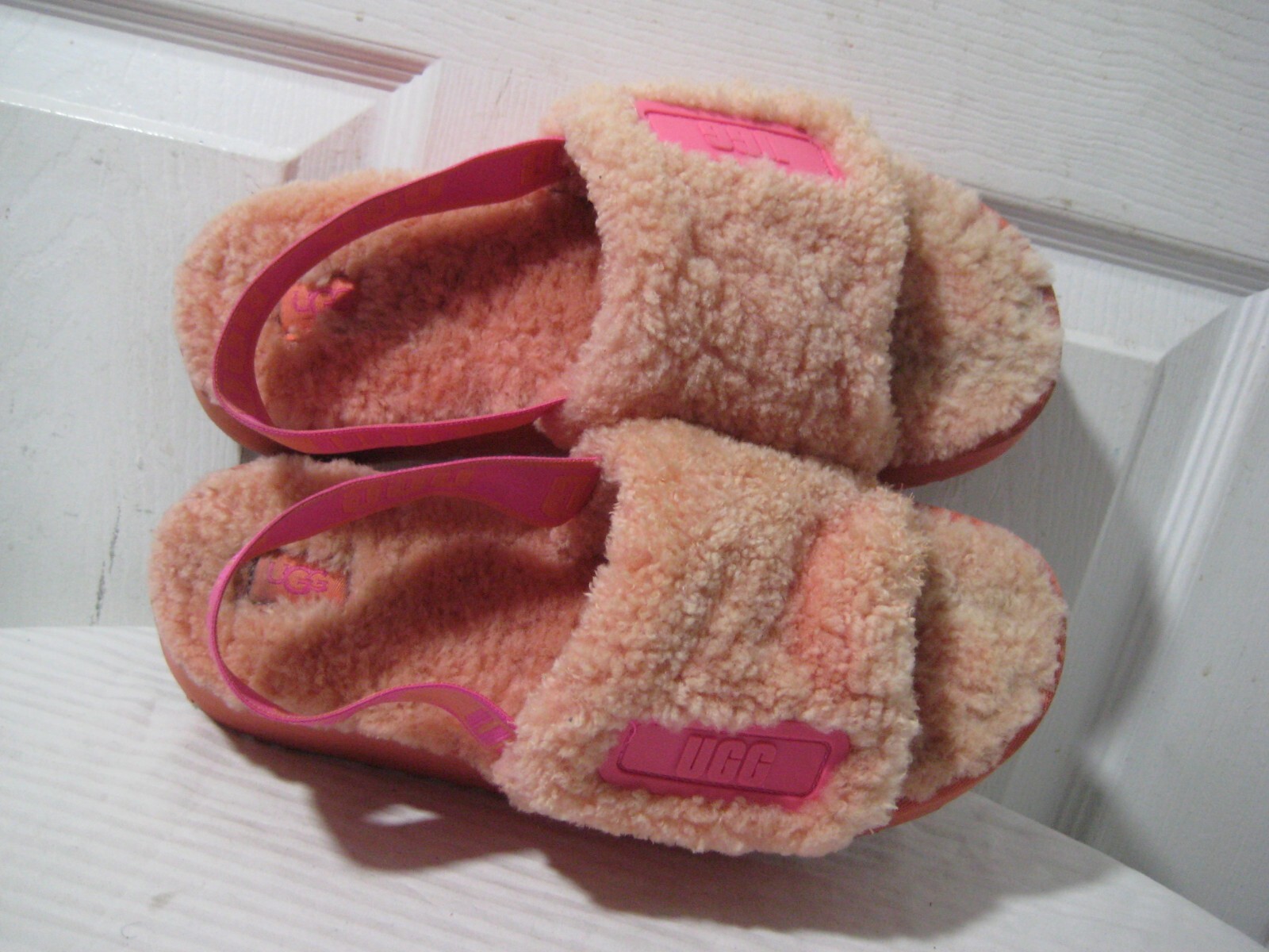 UGG Pink Platform Shearling Slingback Disco Slide S… - Gem