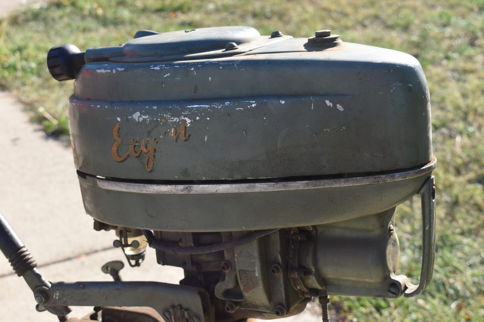 Vintage Green Elgin 571.58751 Sears outboard Motor Engine 7.5hp vintage ...