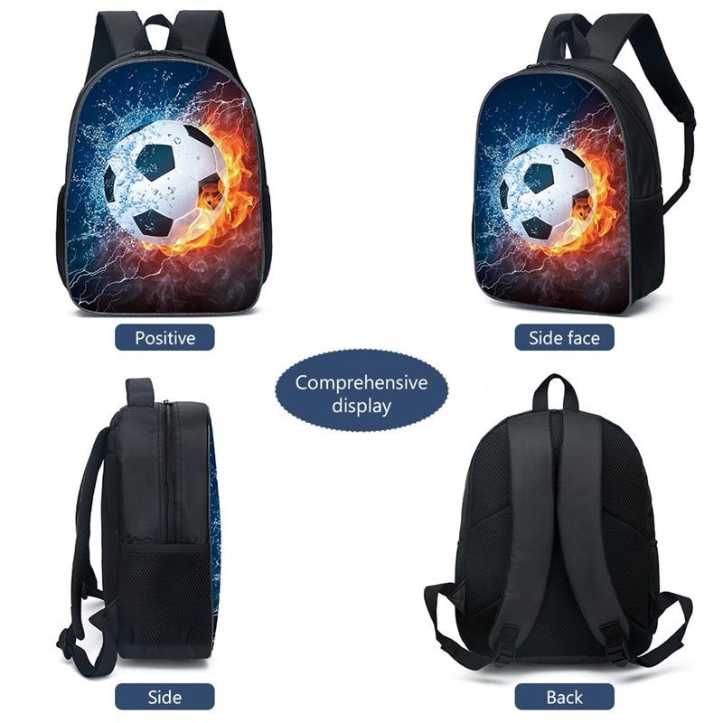 Football Backpack Boys Cartoon School Bag Kids Travel Shoulders Bag ...