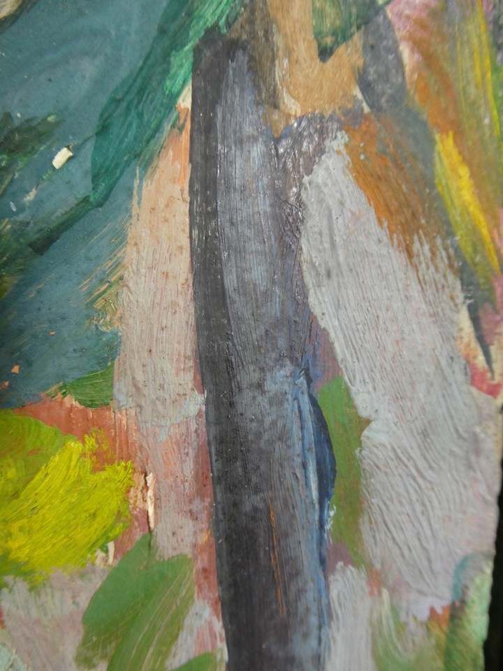 Large Post War Impressionist Oil Painting on Masonite Signed ALICE ...