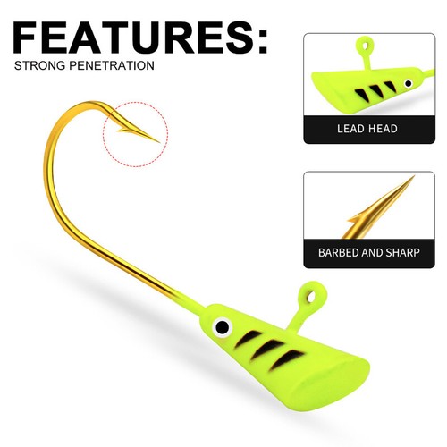 25pcs Shad Darts Jig Heads Fishing Hook Crappie Pan fish Lures Bait 1/ ...