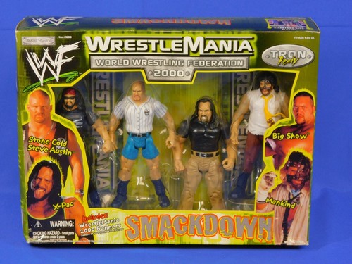 WWF WWE SMACKDOWN WRESTLEMANIA 4-FIGURE SET SEALED 2000 JAKKS | eBay
