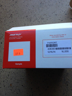 PRIMARK-METO P-14 FL. RED LABELS *GENUINE PRIMARK* INCLUDES INK ROLLER ...