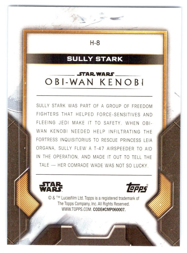 SULLY STARK #H-8 - 2023 TOPPS STAR WARS OBI-WAN KENOBI | eBay