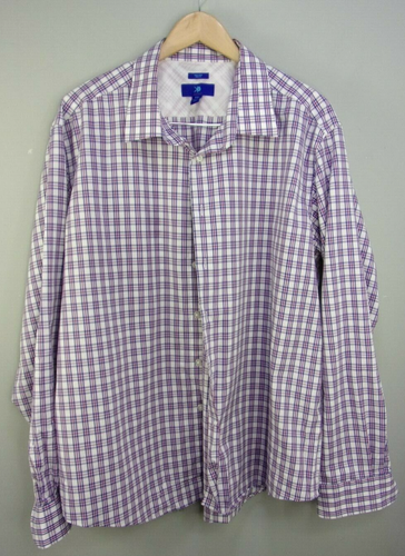 Egara Men's No Iron Dress Shirt Size XXL Slim Fit Red White Check | eBay