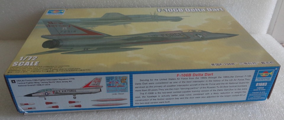 NEW TRUMPETER F-106B DELTA DART 1:72 SCALE JET FIGHTER MODEL KIT 01683 ...