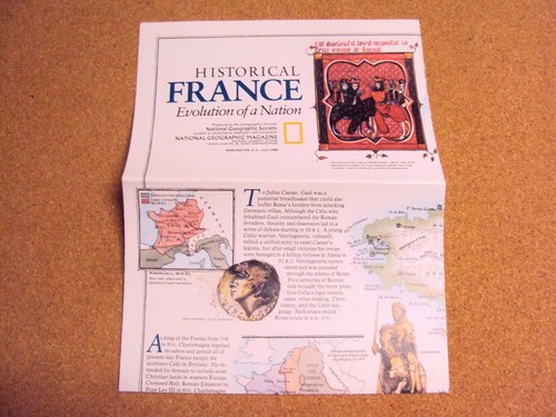National Geographic Magazine July 1989 Map/Poster Historical France ...