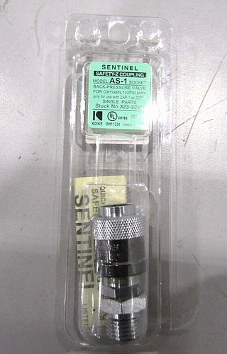Sentinel AS-1 Back-Pressure Valve Safety-Z Socket (Oxygen) 323-2061 | eBay