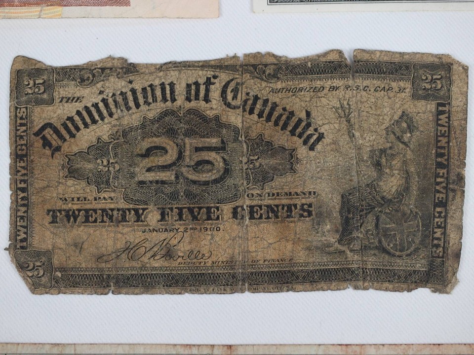 Canada Paper Money Lot $1 Devil's Face Dominion of Canada 25 Cents 1900 ...