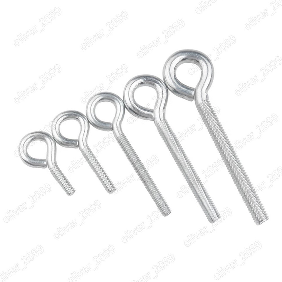 Galvanized Steel Eye Hooks Turned Eye Bolts M3 M4 M5 M6 M8 M10 | eBay UK