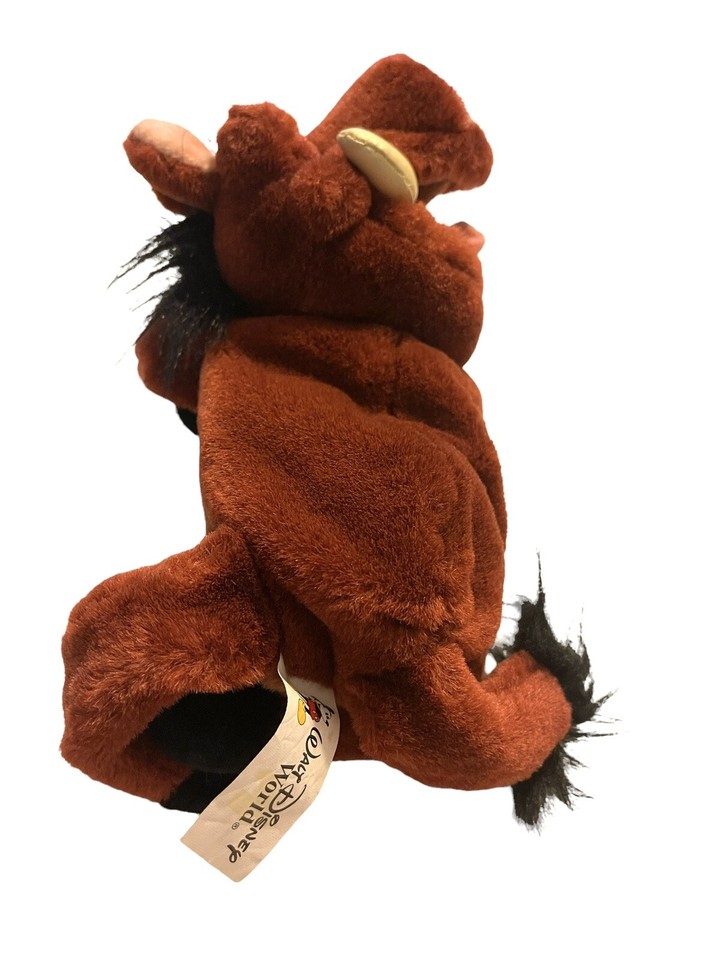Walt Disney World Parks Vintage Lion King Pumbaa 9” Wrist Wrapper Plush ...