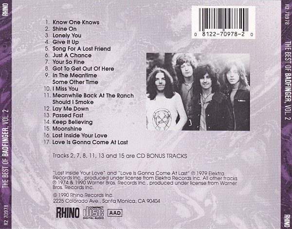 Badfinger – The Best Of Badfinger Volume II CD 1990 (Rhino) 81227097820 ...