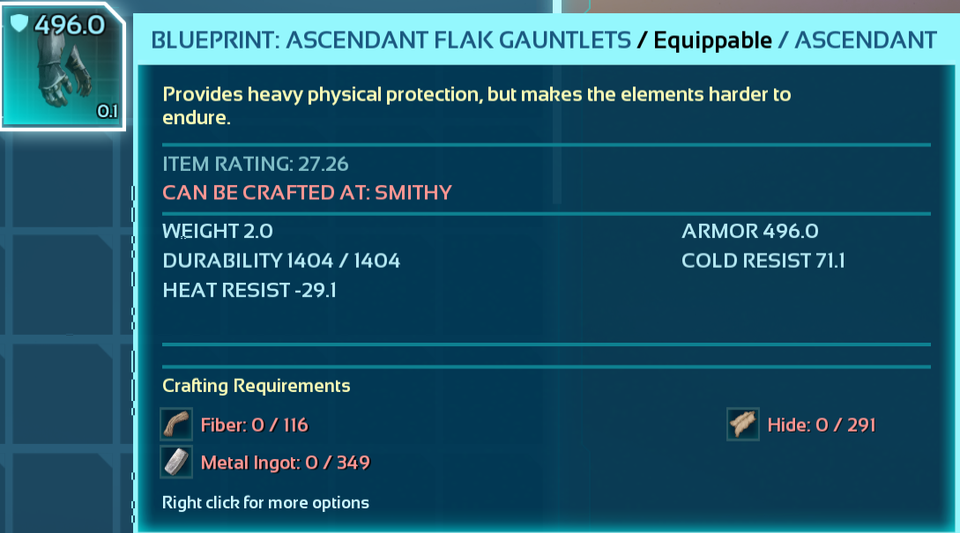 Ark PVE ASA Blueprint BP Carch Shotgun Flak Fur Scuba Ghillie Theri Rex ...