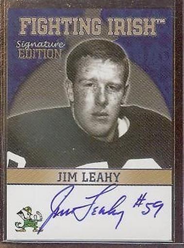 TK LEGACY NOTRE DAME SIGNATURE EDITION JIM LEAHY AUTOGRAPH #FI10 | eBay