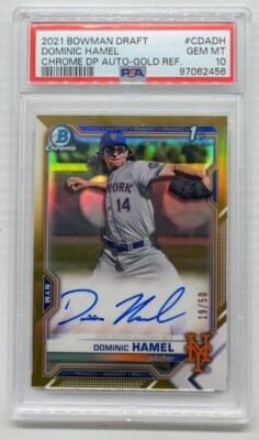 2021 Bowman Draft Chrome Dominic Hamel 1st Gold Refractor Auto #19/50 ...