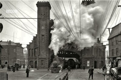 Vintage Transportation Photo/1910 SALEM MA. TRAIN DEPOT/4X6 B&W Reprint ...