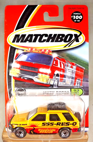 2000 Matchbox #100 On The Road Again-Roadside Rescue ISUZU RODEO Yellow ...