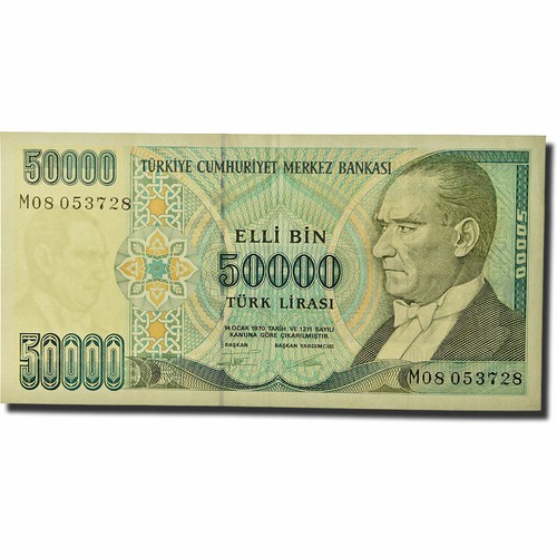 [#564284] Banknote, Turkey, 50,000 Lira, L.1970, 1989, KM:203a, AU(55 ...