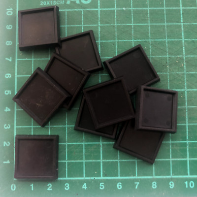 5x Plastic Bases 25mm Square Lipped RPG Wargame Plain Base Stand ...