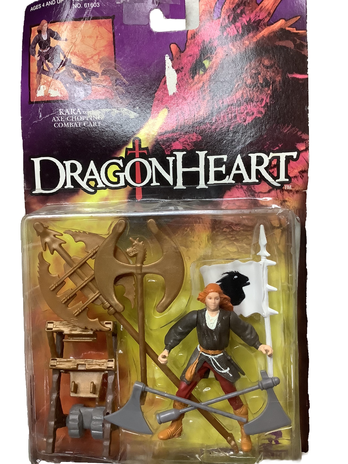 1995 Dragonheart Kara w/ Axe-Chopping Combat Cart Kenner Action Figure ...