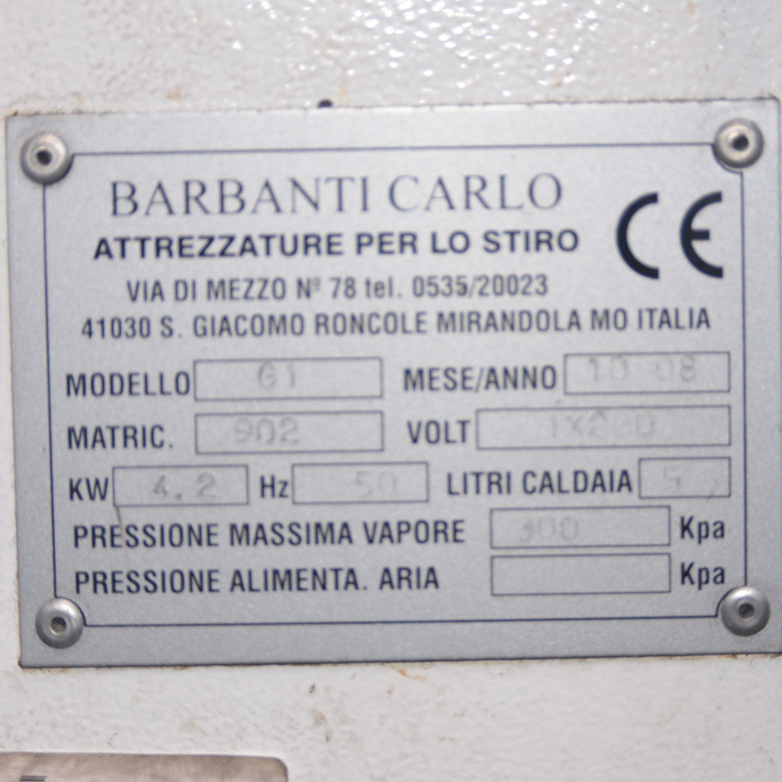 Veit Iron Station Steamer 2216 1221620000 Barbanti G2 Steam Generator ...