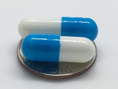 Aqua Blue and White Size 3 Empty Gelatin Capsules also known as Gelcaps ...
