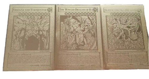 Egyptian God Cards Gold Metal Yugioh - Slifer Obelisk Winged Dragon of ...