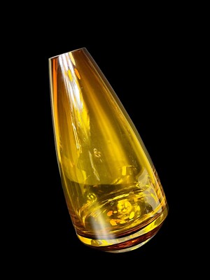 Nambe Santa Fe Sunset Amber Crystal Tilt Vase Retired Rare Large 13 ...